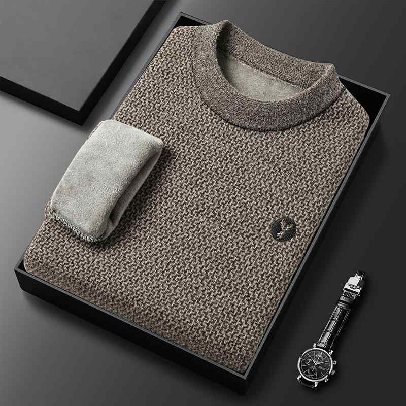 ニット メンズ 男性用 タッチ セーター 刺繍 厚手 防寒 トップス インナー あったか 秋冬 普段使い