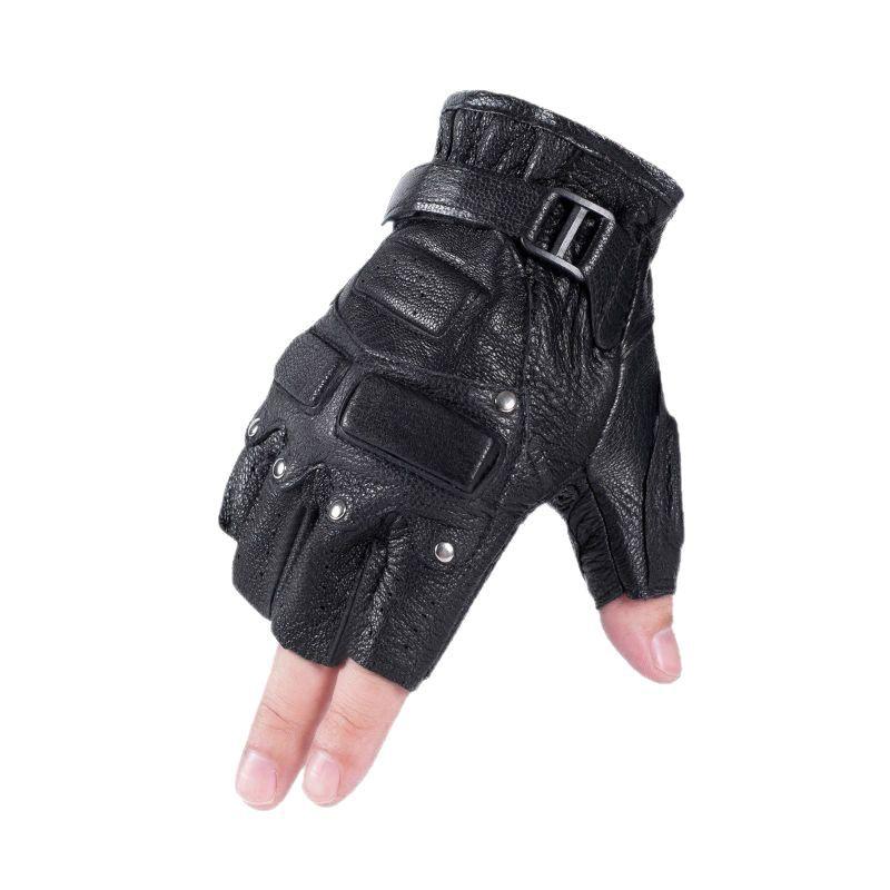 手袋 男性用 トレーニンググローブ 真皮 レザー ハーフフィンガー グローブ 登山 キャンプ バイク サイクリング フィットネス アウトドア 普段使い