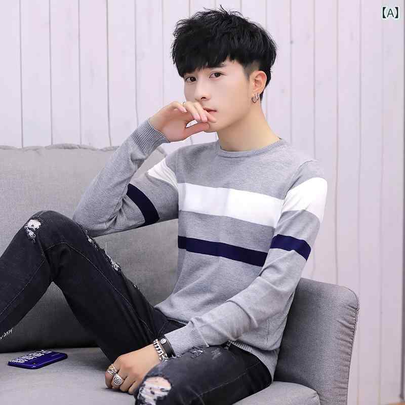 ニット メンズ 薄手 ニットソー 春秋 カジュアル トップス 韓国