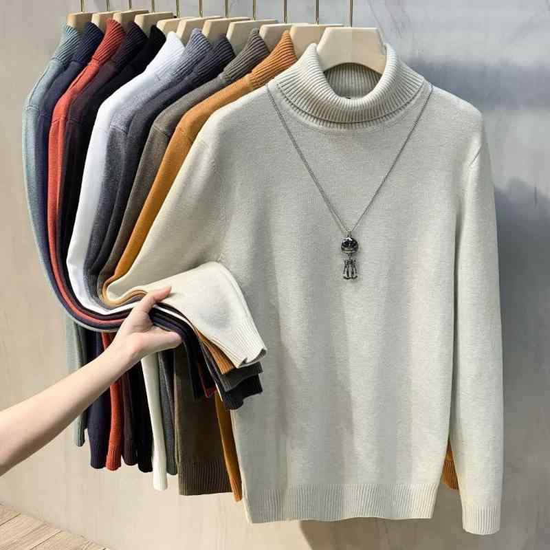 ニット メンズ ニットトップス 韓国 ハーフネック 無地 秋冬 プルオーバー セーター インナー 男性用 普段使い