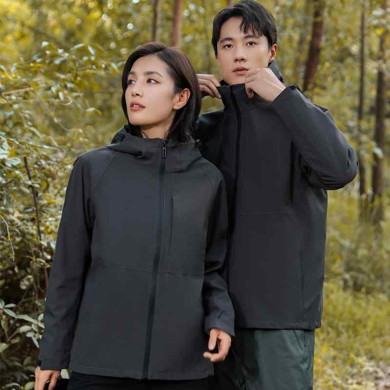 マウンテンパーカー 男性用 薄手 単層 ジャケット 秋冬 無地 ウィンドブレーカー 女性用 ペア 電気メッキ加工 ロゴ入れ