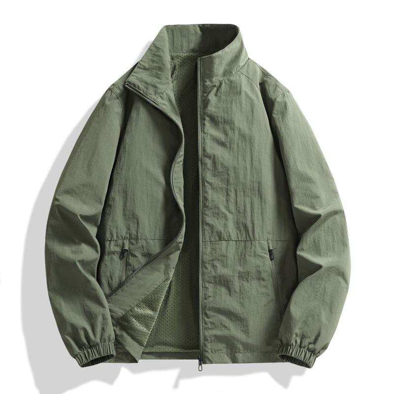 ジャケット 男性用 大きいサイズ ブルゾン 春秋 薄手 立ち襟 アウター ゆったり 防水