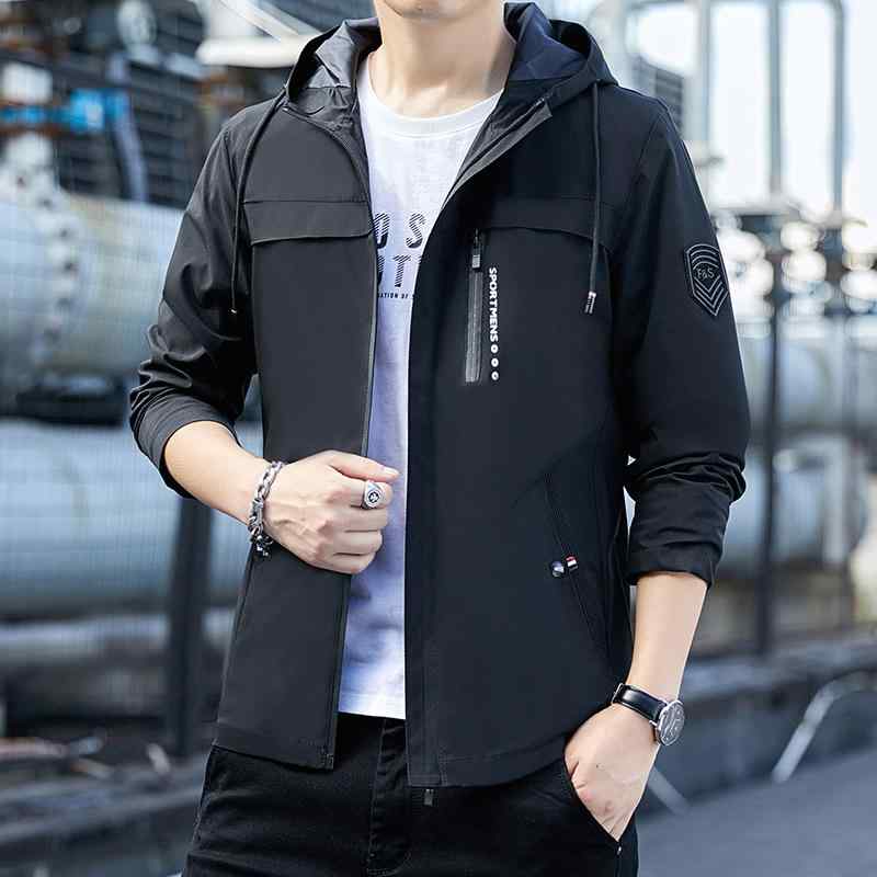 ジャケット 男性用 韓国 カジュアル 百搭 普段使い 連帽 防風 秋冬 冲锋衣 アウター