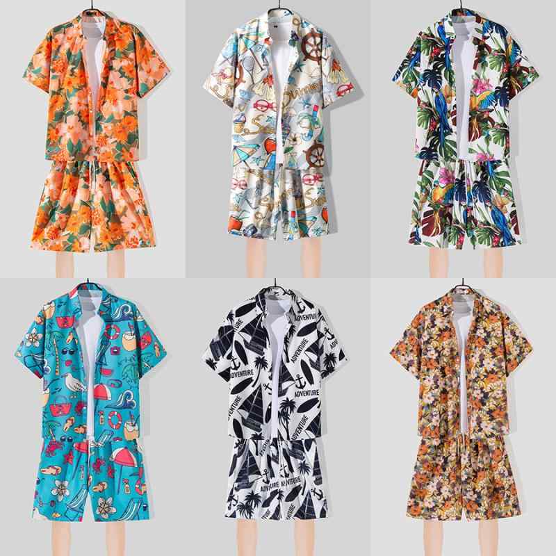 シャツ メンズ 男性用 アロハシャツ 半袖 リゾート 旅行 ビーチ 海 サマー ゆったり ハワイアン 花柄