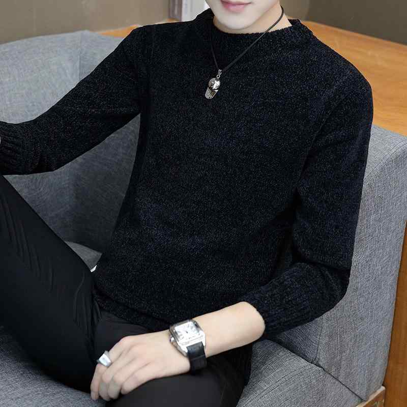 ニット メンズ 長袖 トップス 秋冬 無地 インナー カットソー あったか 防寒 シンプル カジュアル きれいめ おしゃれ