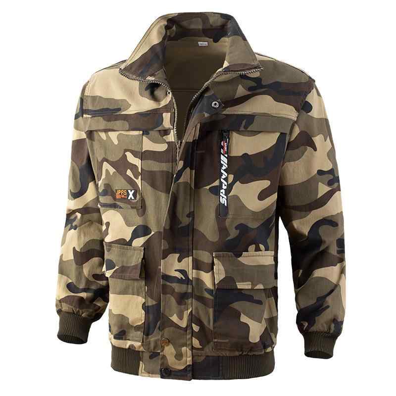 作業服 男性用 春秋 迷彩柄 ストレッチ ワークウェア 多機能ポケット付き 普段使い アウトドア 綿 大 размеры