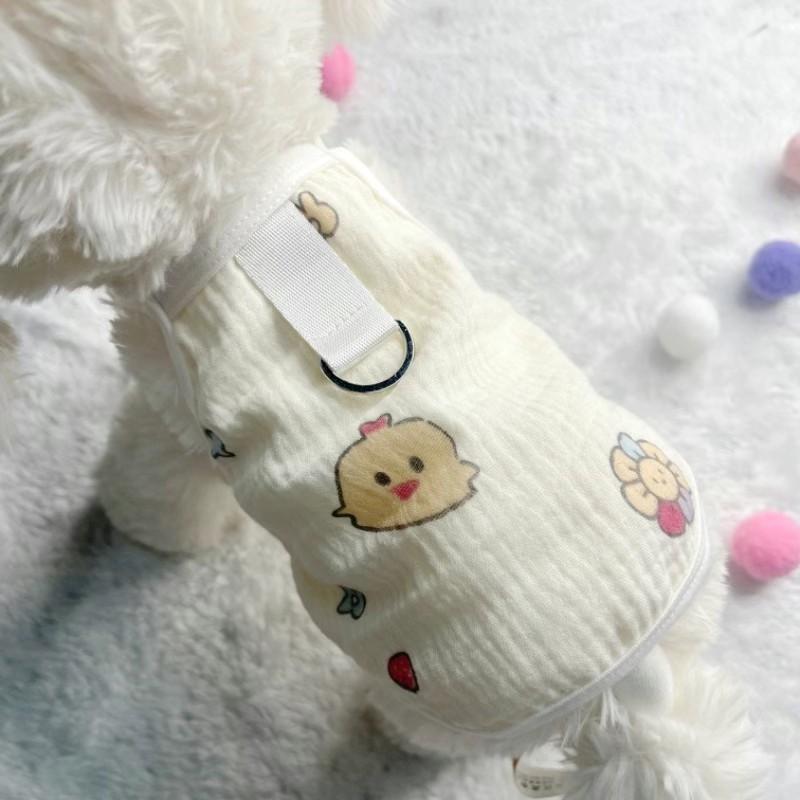 ペット 犬 猫 服 春夏 綿 柔らかい 通気性 薄手 お出かけ 部屋着 冷房対策 抜け毛防止 ベスト