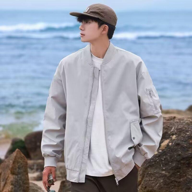 ジャケット 男性用 春秋 ブルゾン 野球 アウター ゆったり アメカジ 接触冷感