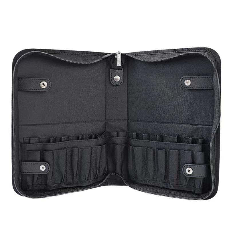 メイクブラシ ケース 19孔 PU メイクブラシ 立て式 折りたたみ 豪華感 大容量 収納