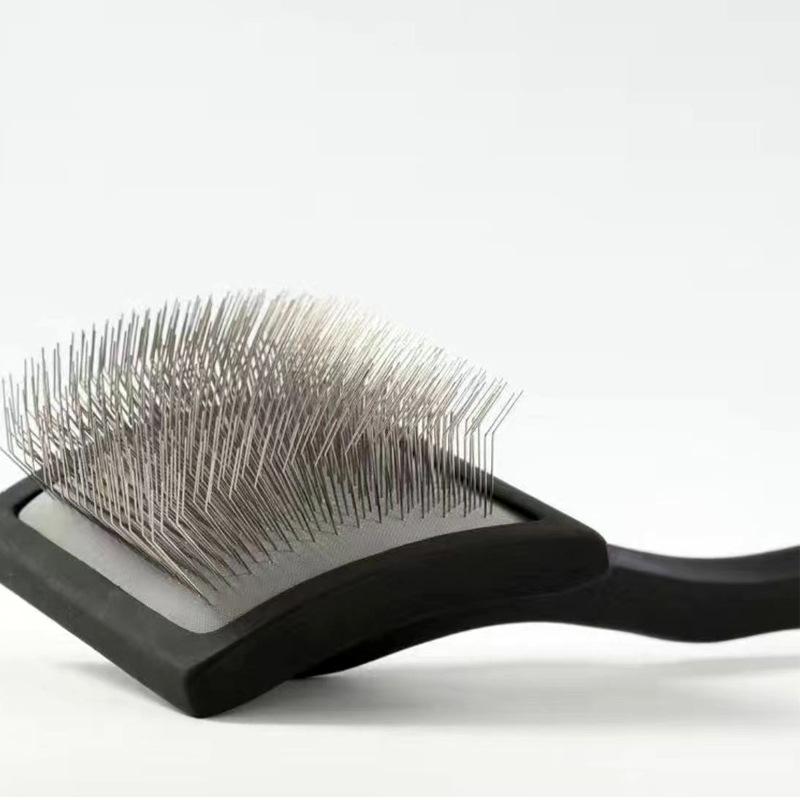 犬用 コーム ステンレス ペット用 毛繕い ブラシ グルーミング 木製ハンドル 粗目 針