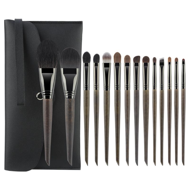 メイクブラシ 14本セット 携帯用 動物毛 フェイスブラシ アイシャドウブラシ フルセット プロ仕様 メイクアップ道具・カテゴリ: 化粧ブラシセット・ブラシ本数: 14本・ブラシ素材: 人造繊維・ブラシ柄素材: 木・ブラシ柄仕様: 携帯用・...