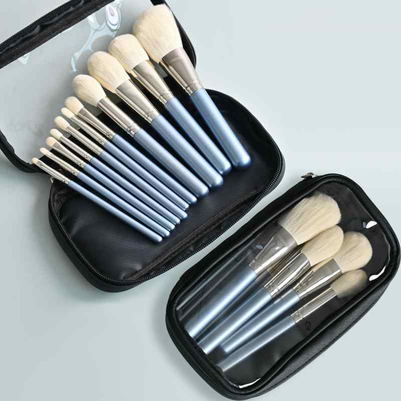 化粧ブラシ セット パウダーブラシ アイシャドウブラシ 天 ब्लू 柔らかい 旅行 携帯用 メイク道具