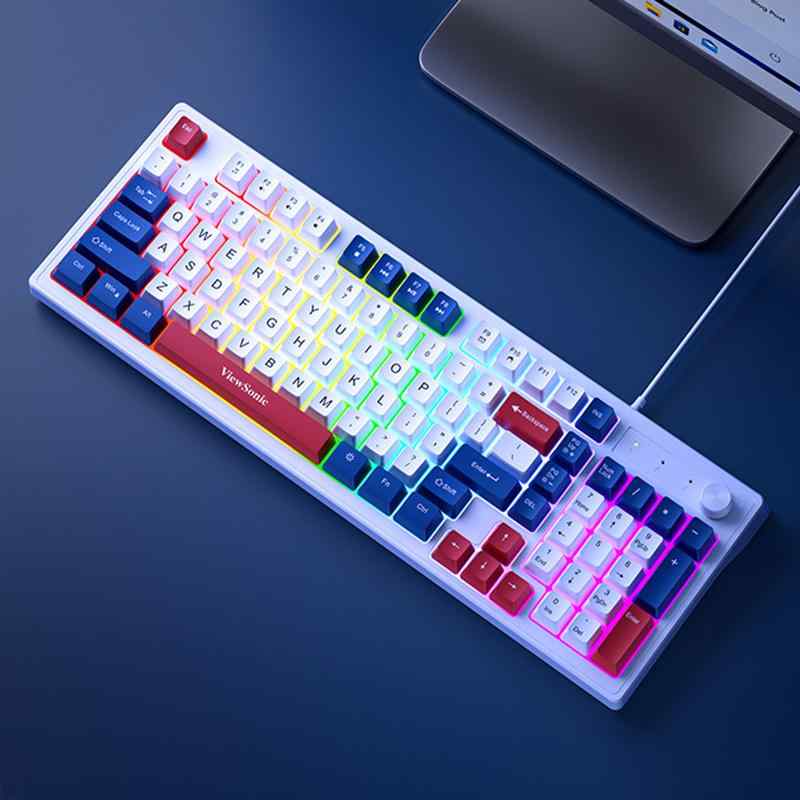 キーボード ゲーミングキーボード 有線 メカニカル風 拼色 発光