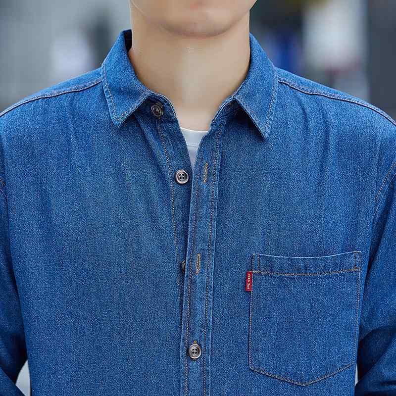 シャツ メンズ 男性用 長袖シャツ デニム ワークシャツ ブルゾン ゆったり 韓国 カジュアル ミリタリー シニア 春秋 トップス 三つポケット・スタイル: 韩风・款式: 开衫・版型: 合体型・领型: 翻领・袖丈: 長袖・柄: 纯色・厚薄:...