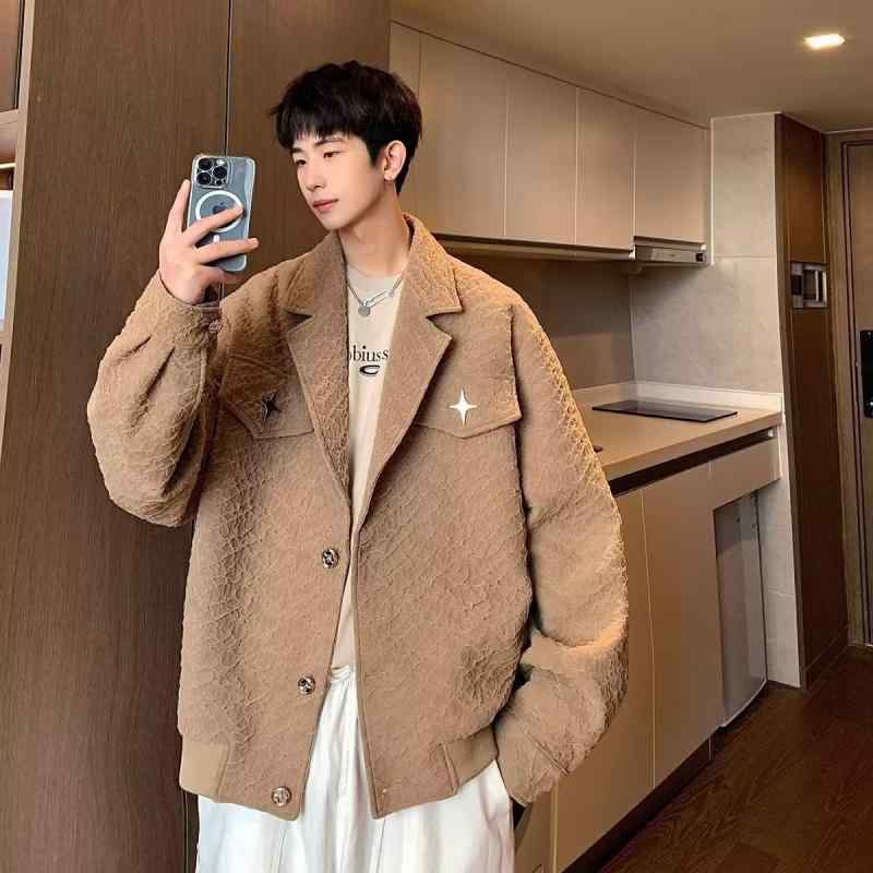 ジャケット メンズ 男性用 秋冬 長袖 アウター ワーク カジュアル ゆったり 羽織り 豪華感