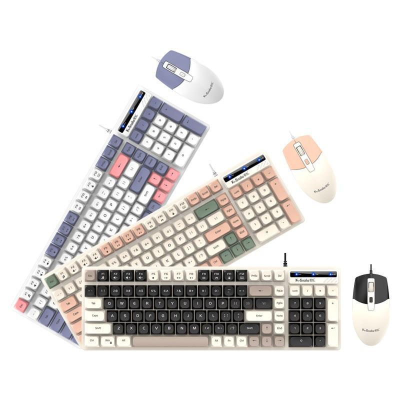 2キーボード マウス 有線 セット メンブレン 拼色 USB 静音設計 軽量設計