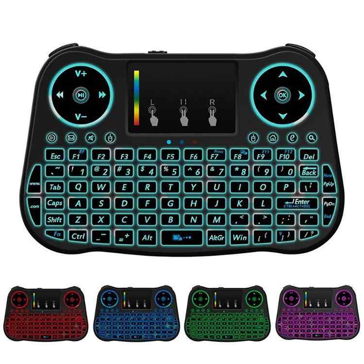 キーボード ワイヤレス タッチパッド搭載 多機能 リモコン 2.4G 無線接続 バックライト付き 小型 軽量 PC スマートTV ボックス