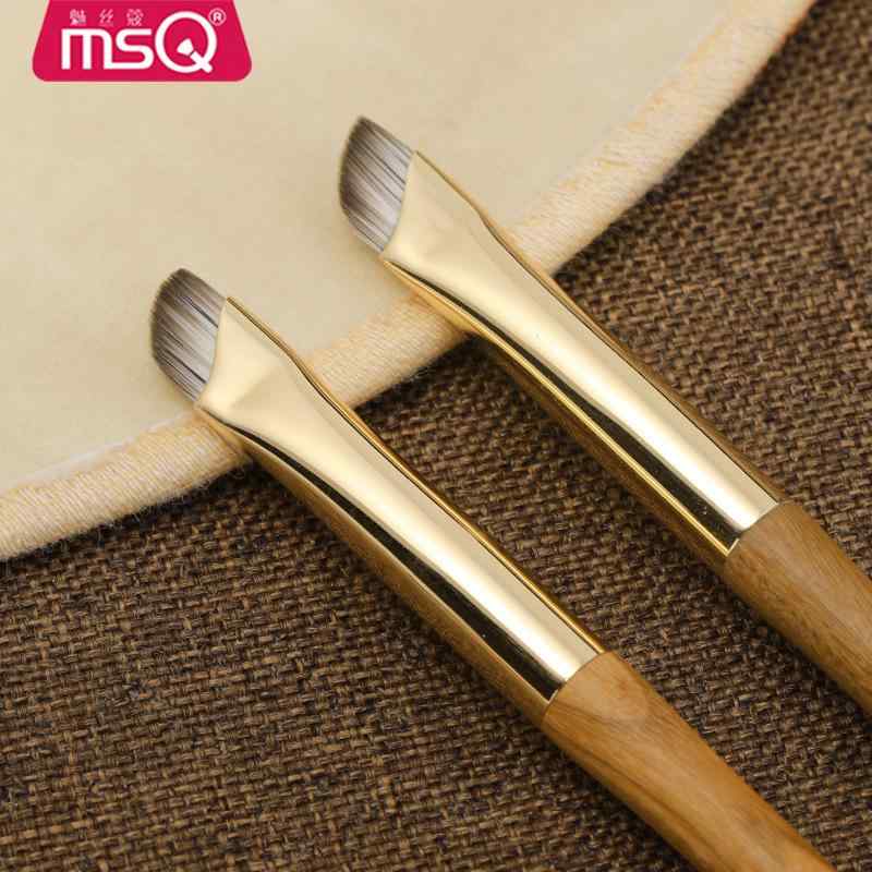 メイクブラシ 緑檀 斜めカット アイラインブラシ アイシャドウブラシ 眉ブラシ 携帯用