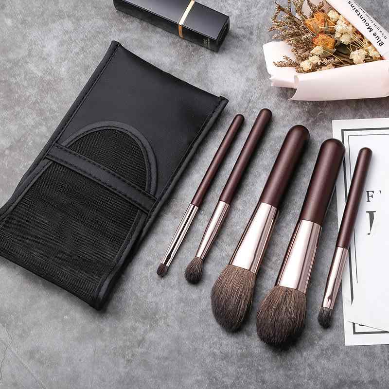 メイクブラシ 羊毛 携帯用 ミニ フェイスブラシ シェーディングブラシ アイシャドウブラシ メイク道具 セット
