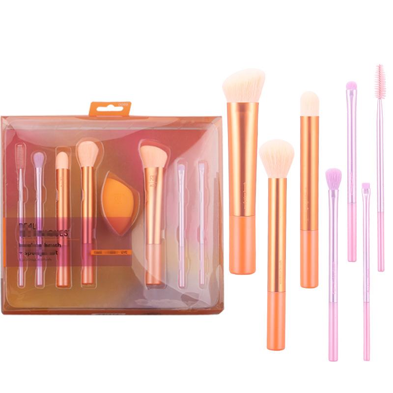メイクブラシ セット 美容 メイクアップ スポンジ パフ オレンジ 斜めカット ファンデーション