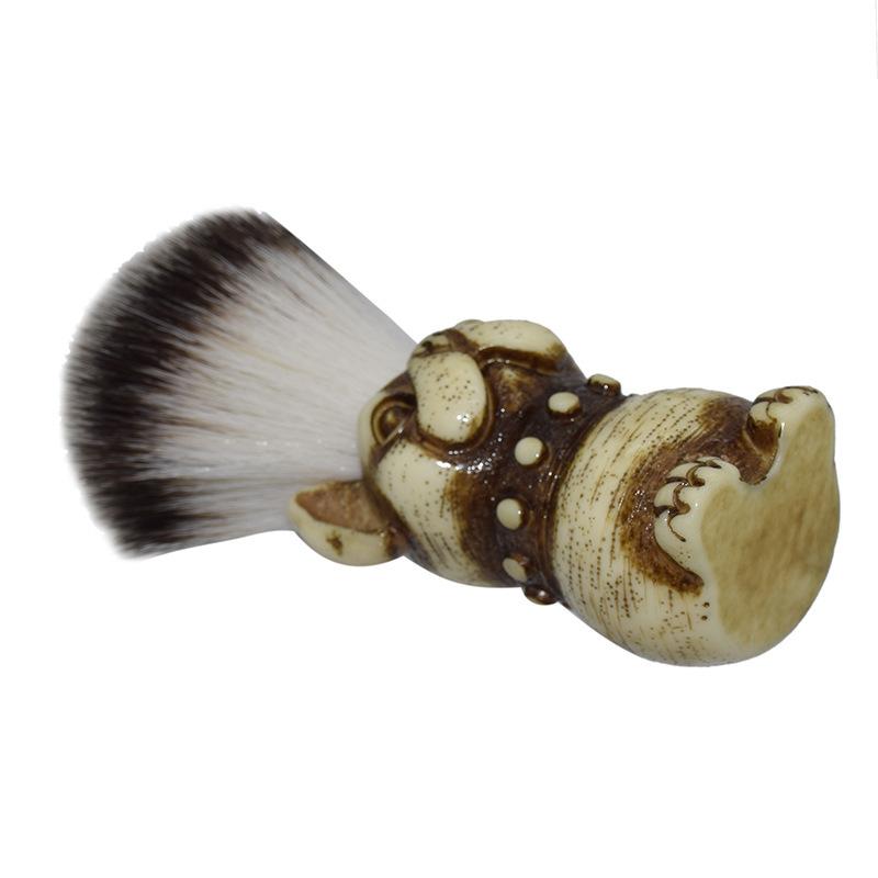 シェービングブラシ 男性用 髭剃りブラシ 洗顔ブラシ 樹脂製ナイロン毛 オールドスタイル