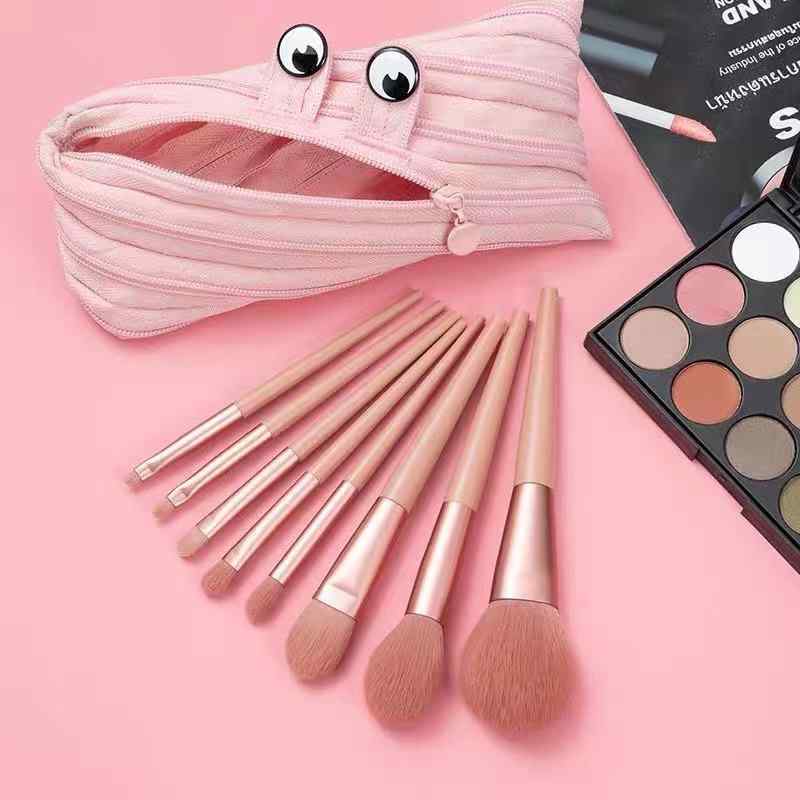 メイクブラシ 8本セット アイシャドウブラシ ファンデーションブラシ フェイスブラシ チークブラシ やわらかい 美容ツール・カテゴリ: 面膜刷・ブラシ本数: 8本・ブラシ材質: 人造繊維・ブラシケース材質: PU・ブラシ柄材質: 塑胶・ブラ...
