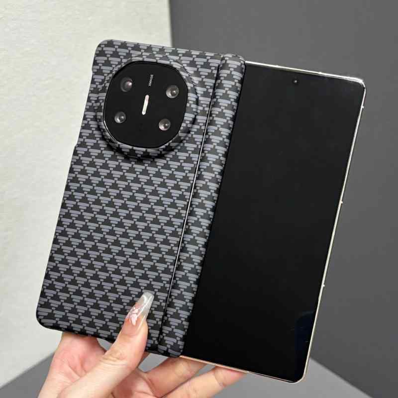 スマホケース 男性用 豪華感 炭素繊維柄 磁気吸着 Huawei Mate X6 X5 X3 対応 中軸保護 超薄型 折り畳み式 贅沢 カバー インスタ映え
