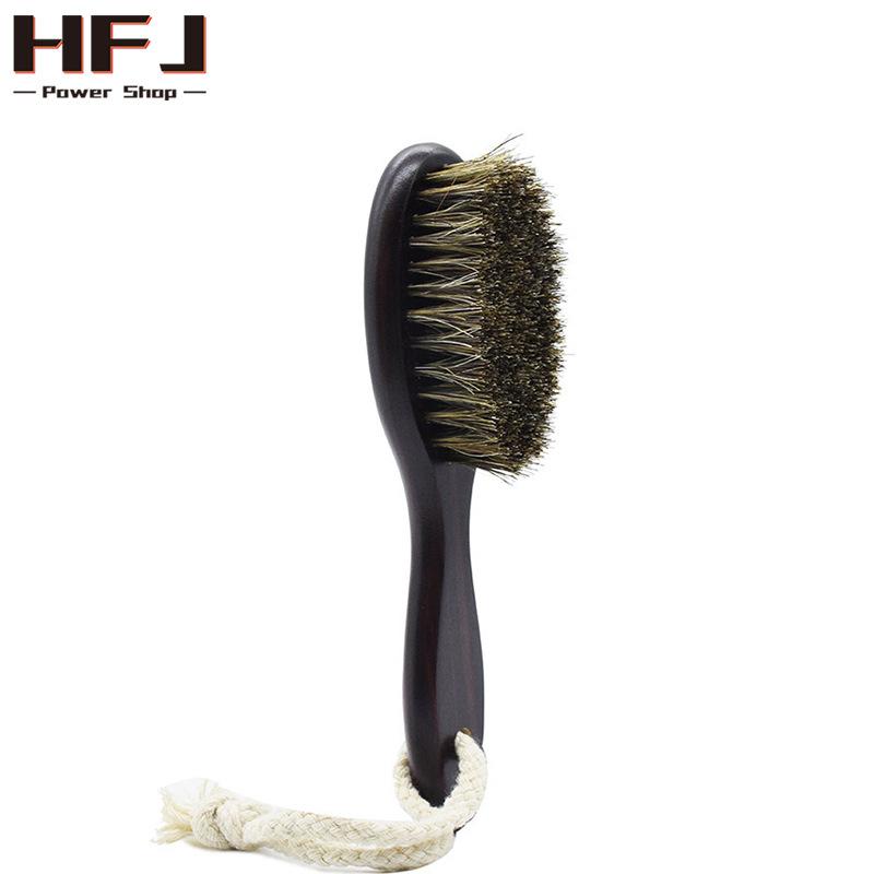 ヘアブラシ ひげ ブラシ 大判 ウッドハンドル オイルヘア 整髪 散髪 豚毛 理容 美容 クリーニング