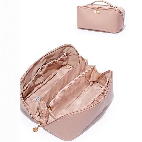 トラベル ポーチ レディース 大容量 メイクポーチ 防水 携帯用 袋型 フラット 化粧ポーチ