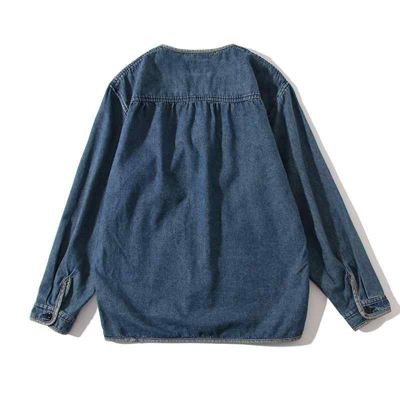 ジャケット 男性用 デニム Vネック ゆったり リラックス カジュアル トップス アウター