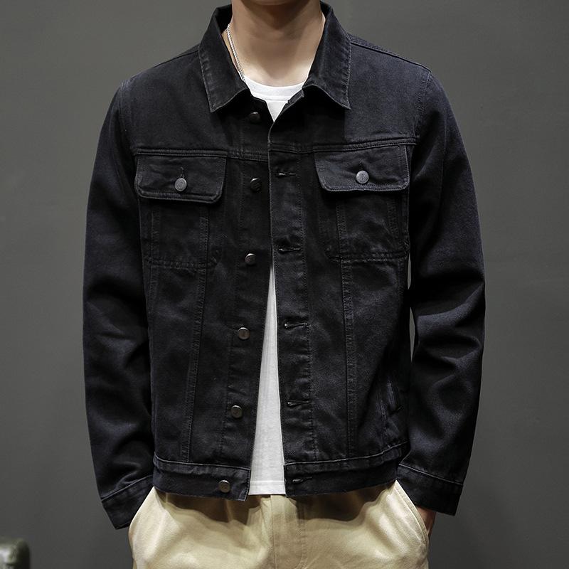 デニムジャケット メンズ 男性用 ストリート カジュアル ワークジャケット ブルゾン アウター 黒 ブラック 春秋・製品カテゴリ: ジャケット・スタイル: 日系ワーク・襟の形: 襟付き・フィット: レギュラー・フロント: シングルブレスト・...