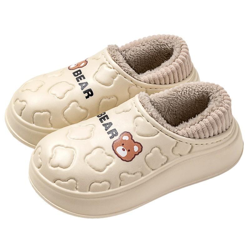 ルームシューズ レディース 秋冬 月子 暖かい スリッパ かわいい クマ 加絨 防寒 滑り止め 冬用 室内履き・靴の表面の素材: EVA・靴底の素材: EVA・適用対象: 男女兼用・履き方: スリッポン・流行の要素: キャラクター・厚さ: ...
