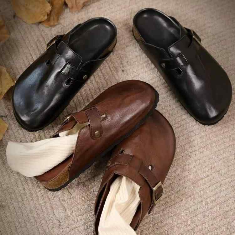 サンダル レディース 春夏 外履き 厚底 スリッパ 軟皮 コンフォート ボストン風 サボ サンダル 疲れない 歩きやすい かわいい 普段使い 旅行