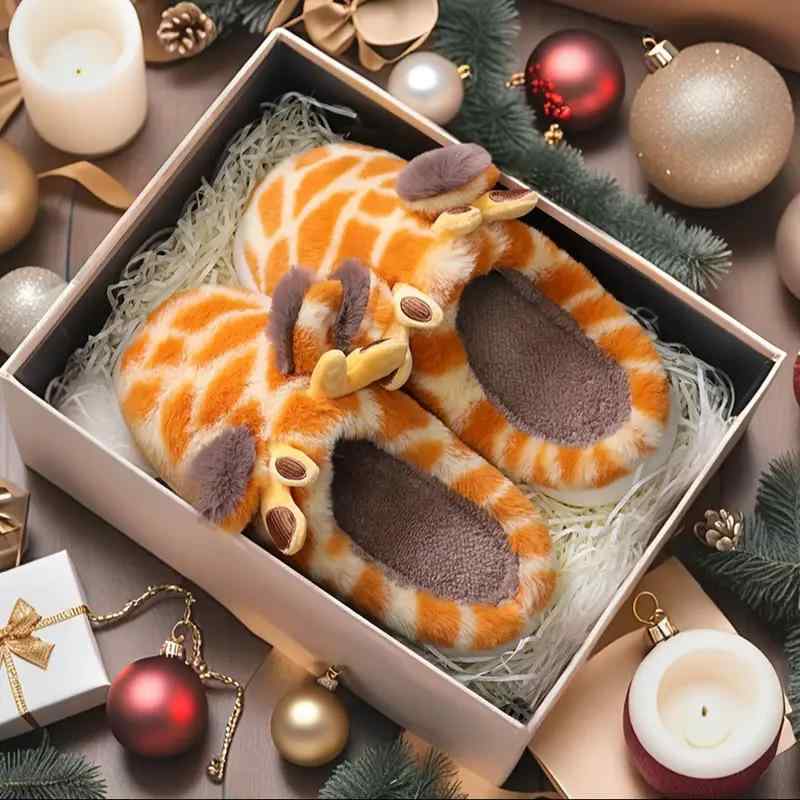 スリッパ 男性用 かわいい キリン ぬいぐるみ 厚底 滑り止め 普段使い カップル ルームシューズ