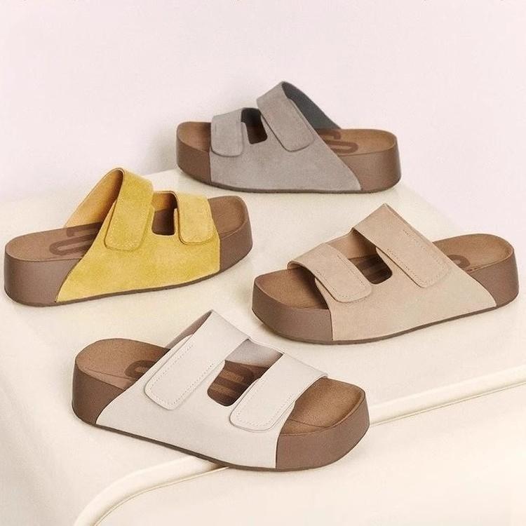 サンダル レディース 厚底 外履き コンフォート 面ファスナー スリッパ カジュアル ワンピース スカート 合わせやすい 涼しい 春夏