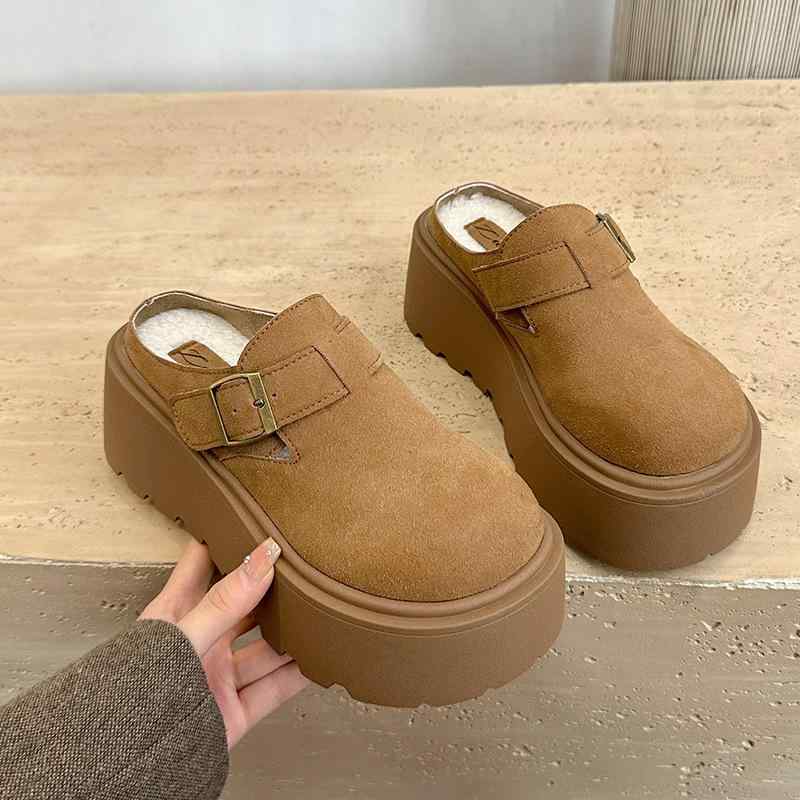 2サンダル レディース 秋冬 ファー サボ サンダル スリッパ ローヒール 厚底 ボア 暖かい あったか 防寒 つっかけ かわいい 歩きやすい 普段使い