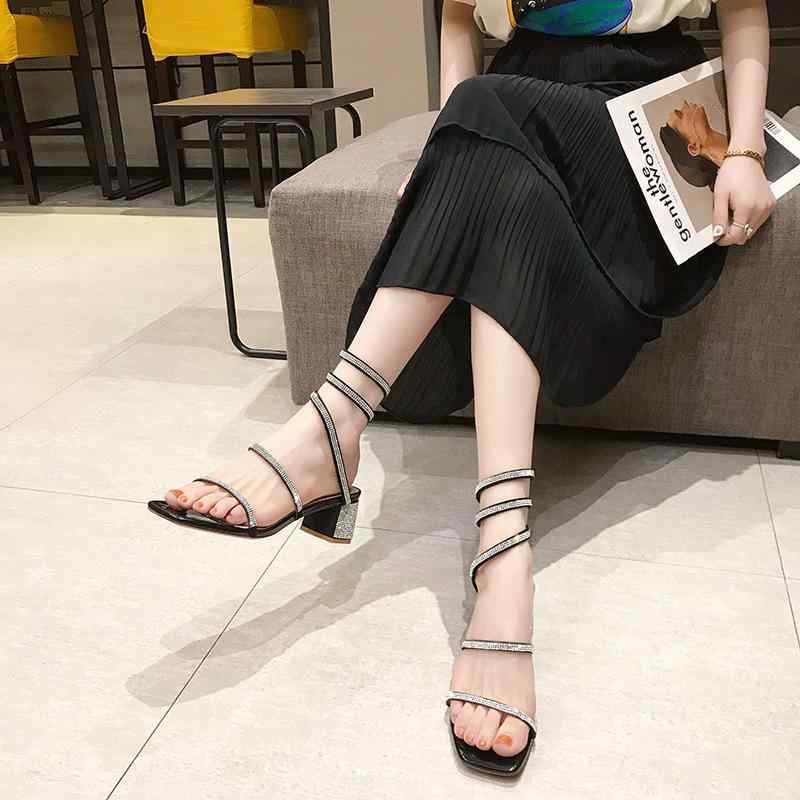 サンダル レディース サンダル エレガント サンダル ファッション サンダル ハイヒール 蛇 ヘビ スネーク サンダル 巻き付け 痛くない 歩きやすい かわいい おしゃれ きれいめ サンダル キラキラ ビジュー 水晶 ビーズ