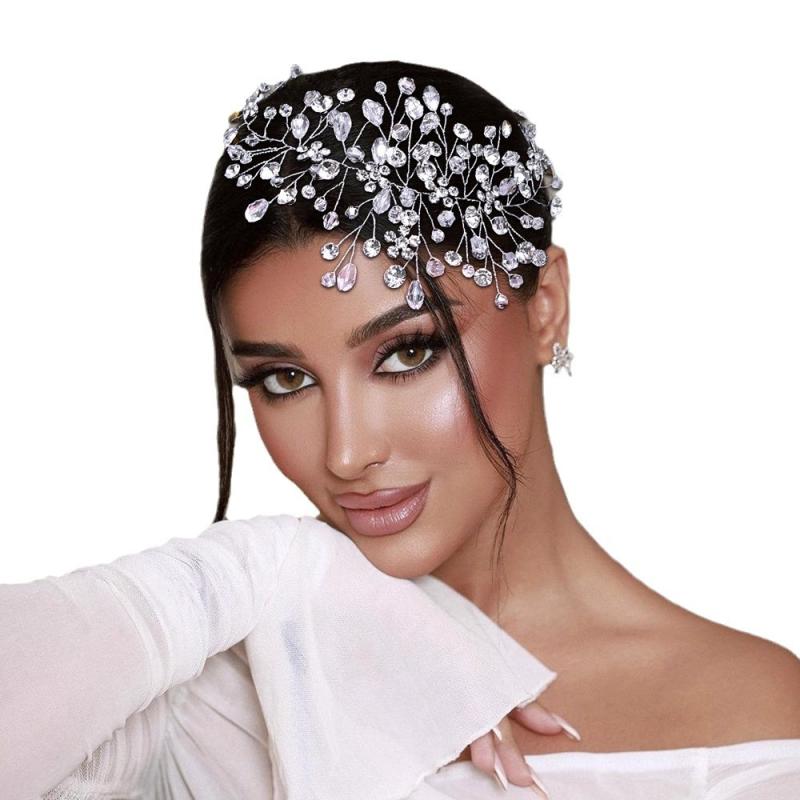 ヘアアクセサリー レディース ブライダル 水晶 ジルコニア 髪飾り ウェディング 結婚式 パーティー 披露宴 お呼ばれ フォーマル 豪華感 かわいい 上品 ティアラ ヘッドドレス カチューシャ