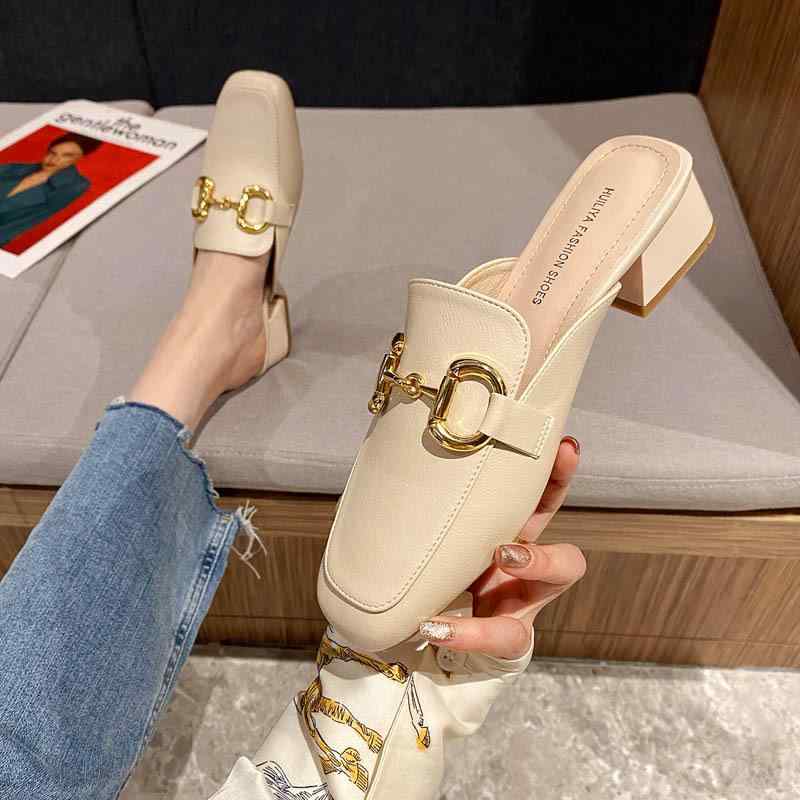 サンダル レディース 外履き スリッパ 太ヒール ローヒール スリッポン サボサンダル 婦人靴 カジュアル 歩きやすい 疲れにくい かわいい 春夏