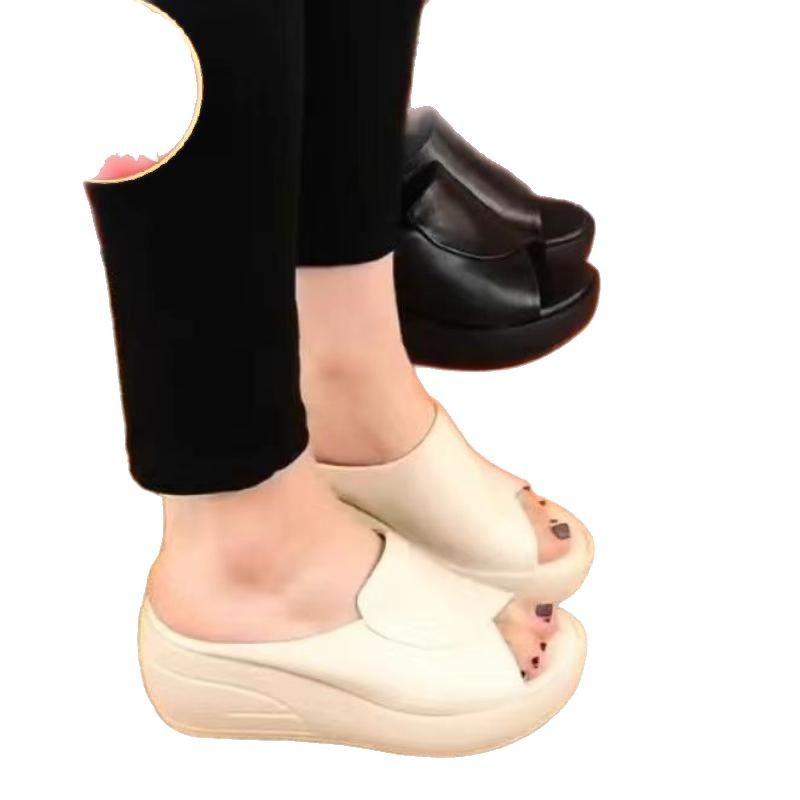 サンダル レディース 婦人靴 真 軟皮 滑り止め 磨耗性 厚底 防水 外履き 普段使い・カテゴリ: 包头・対象年齢: 成年・スタイル: カジュアル・流行の要素: -・アッパー素材: 二層牛革・靴底素材: ゴム・柄: 無地・シーン: カジュア...