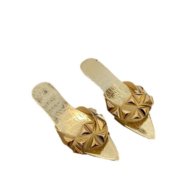 サンダル レディース 大きいサイズ 厚底 ポインテッドトゥ 無地 スリッパ 春夏 カジュアル 普段使い