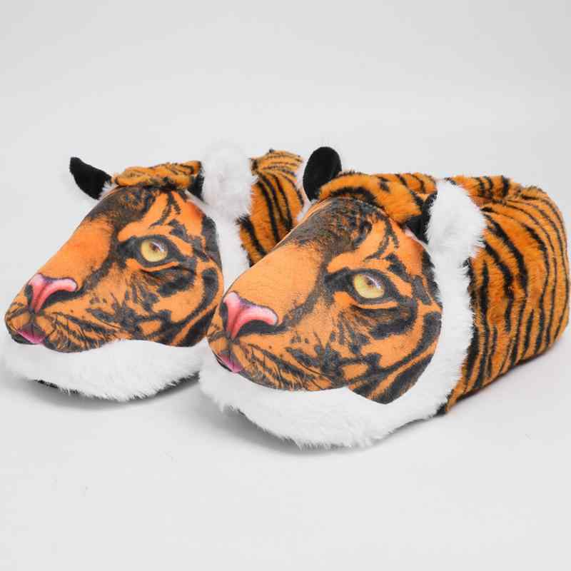 2スリッパ レディース かわいい トラ 虎 タイガー モチーフ ルームシューズ 室内履き 滑り止め 秋冬 あったか 暖かい 防寒 冷え対策 女性 婦人 カップル ペア お揃い ふわふわ もこもこ