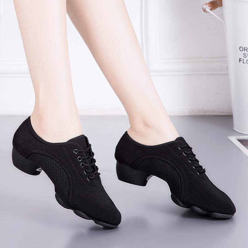 ダンス シューズ レディース モダン 社交ダンス 靴 ラテン 兼用 ジャズ ズック 牛革 フラット ローカット スエードソール 軽量 柔らかい 滑り止め・カテゴリ: 瑜伽鞋・厚さ: 薄・性別: 女性・靴底素材: 生ゴム底・機能: 通気性.軽...