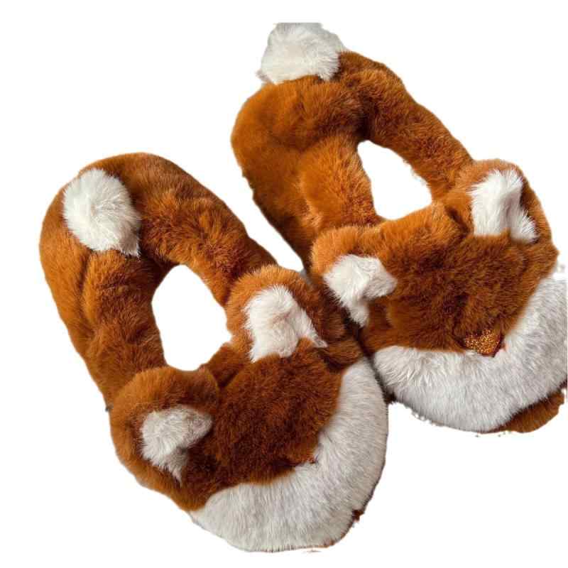 ルームシューズ かわいい 小狐狸 ウサギ 室内 スリッパ ホームシューズ 暖か 防寒 滑り止め