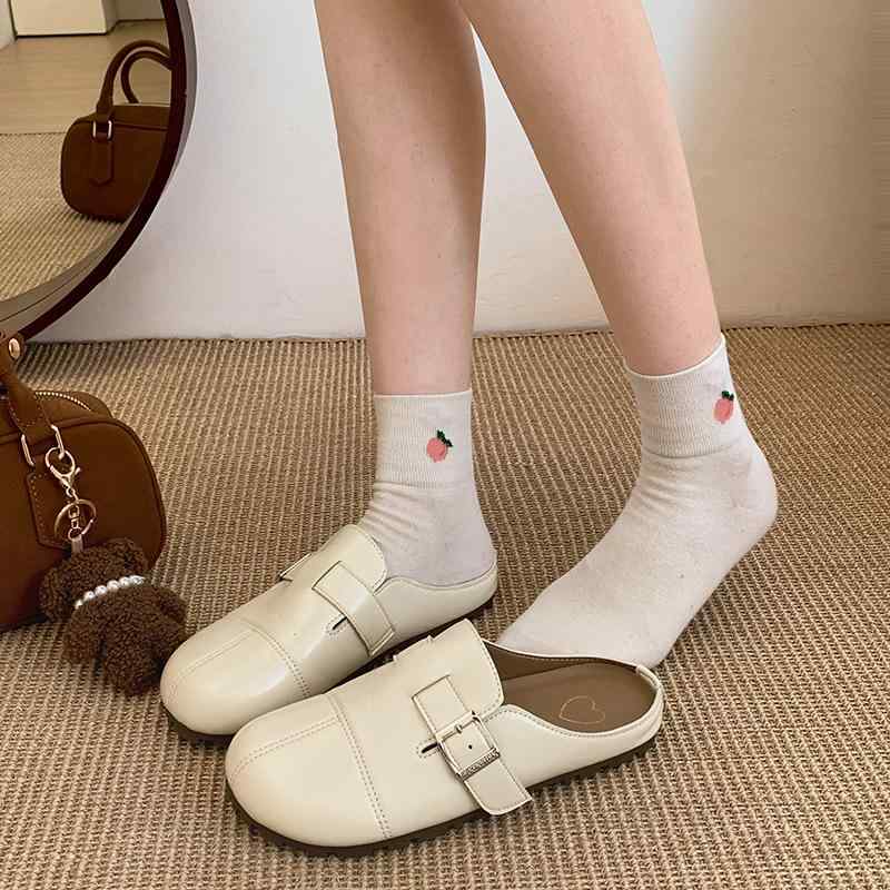 サンダル レディース 厚底 スリッパ 軽量 レトロ カジュアル 普段使い 外履き ホワイト系 ブロックヒール サボサンダル 婦人靴 スリッポン