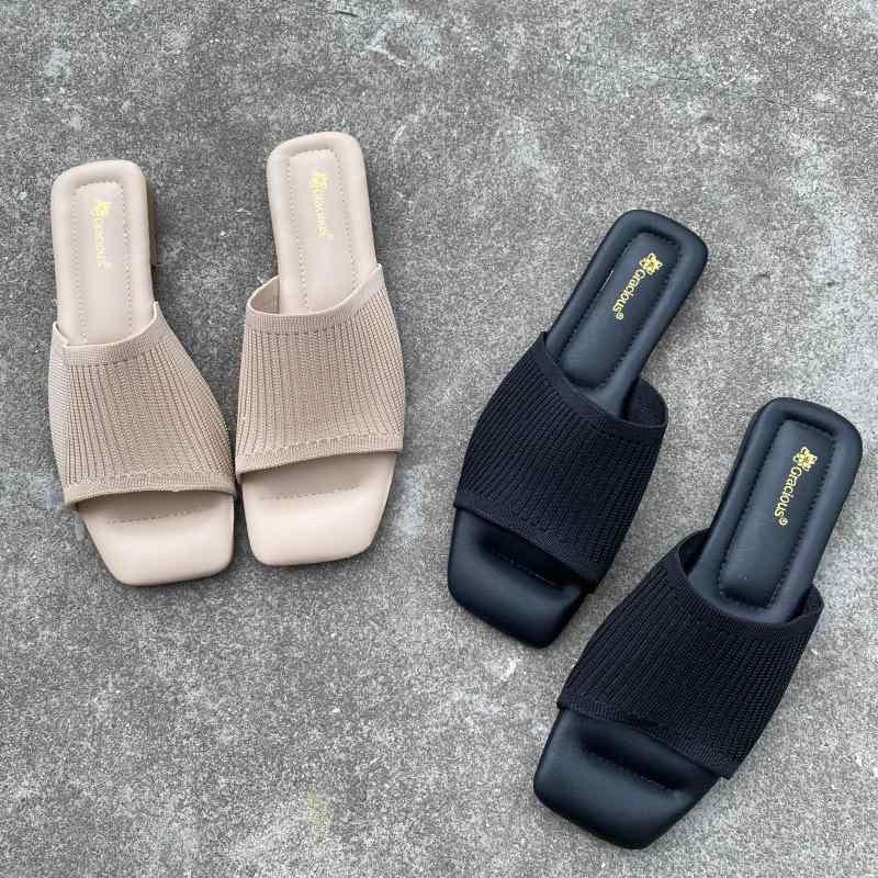 サンダル レディース フラット 外履き ニット 豪華感 小さいサイズ 大きいサイズ スリッパ つっかけ ローヒール ぺたんこ 歩きやすい 痛くなりにくい ミュール おしゃれ かわいい カジュアル 春夏 旅行 お出かけ・対象年齢: 成年・スタ...