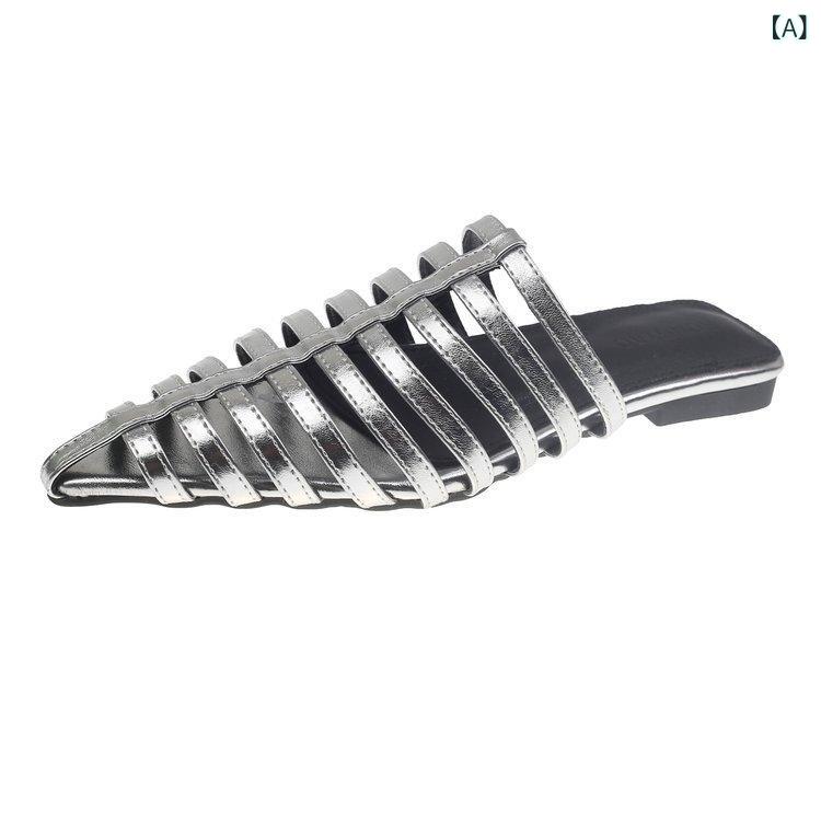 2サンダル レディース フラット ローマ風 スリッパ 春夏 穴あき ぺたんこ 歩きやすい 履きやすい カジュアル かわいい おしゃれ 外履き