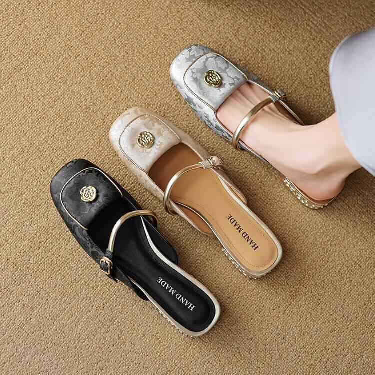 サンダル レディース 春夏 かわいい サマーサンダル スリッパ スカート ミュール ローヒール ぺたんこ 普段使い 外履き 女性