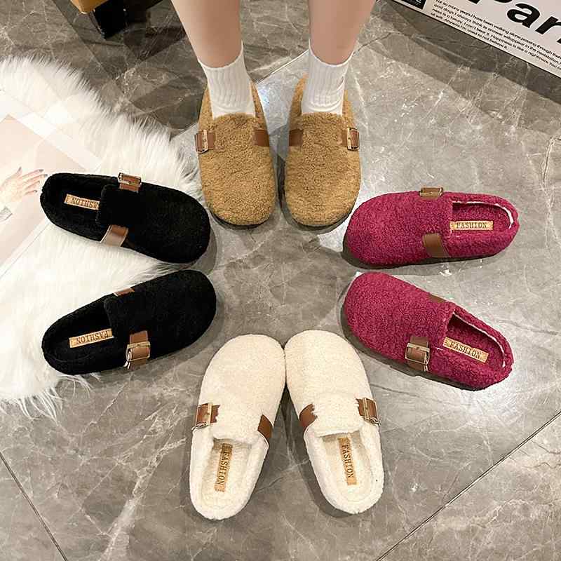 サンダル レディース 秋冬 かわいい 仙女風 外履き モコモコ スリッパ