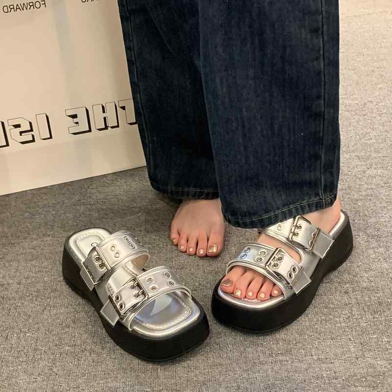 サンダル レディース 厚底 ダブルベルト 外履き かわいい 小さいサイズ 大きいサイズ 歩きやすい 普段使い